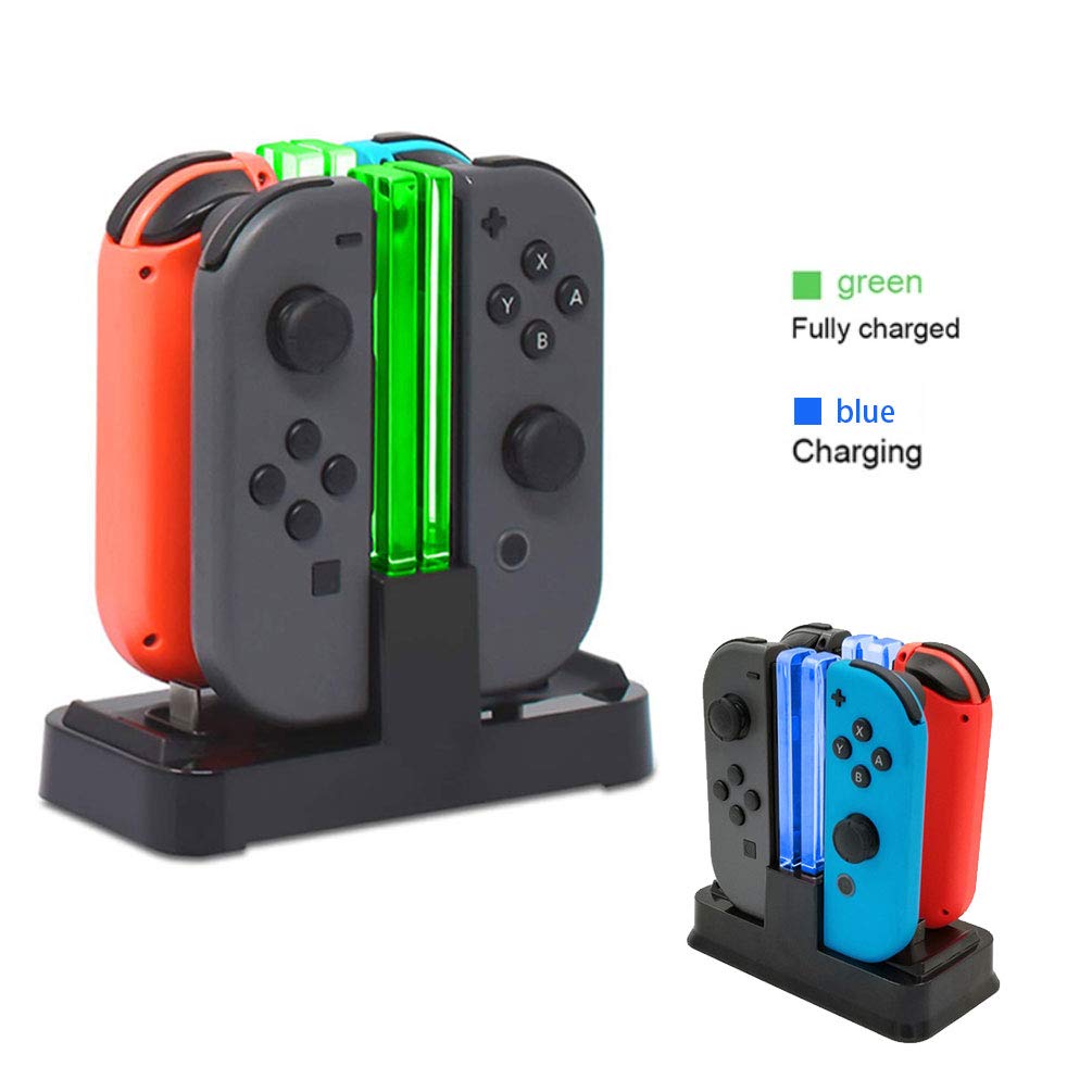 4 in 1 Charging Dock for Nintendo OLED Switch and Switch 2017 Joy Con, Vanjunn Joy Con Controller Charger Stand Station