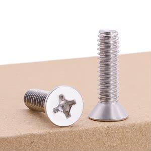 6-32 x 3/4" (100 pcs) Flat Head Machine Screws, 304 Stainless Steel (18-8), Phillips Drive, Cross Recessed 80° countersunk Head Screws, Coarse Thread UNC, ANSI B18.6.3-2