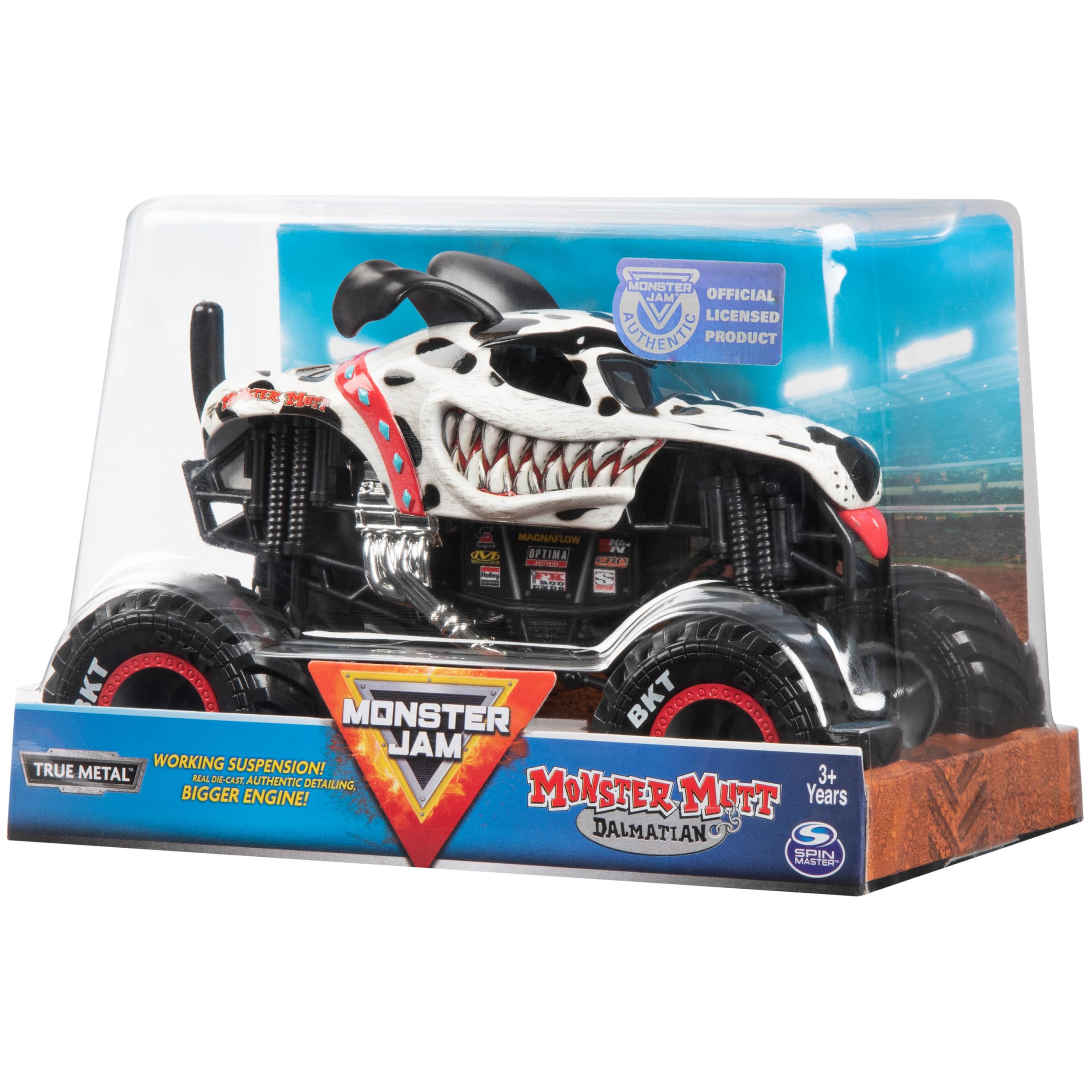 Monster Jam, Official Monster Mutt Dalmatian Monster Truck, Die-Cast Vehicle, 1:24 Scale