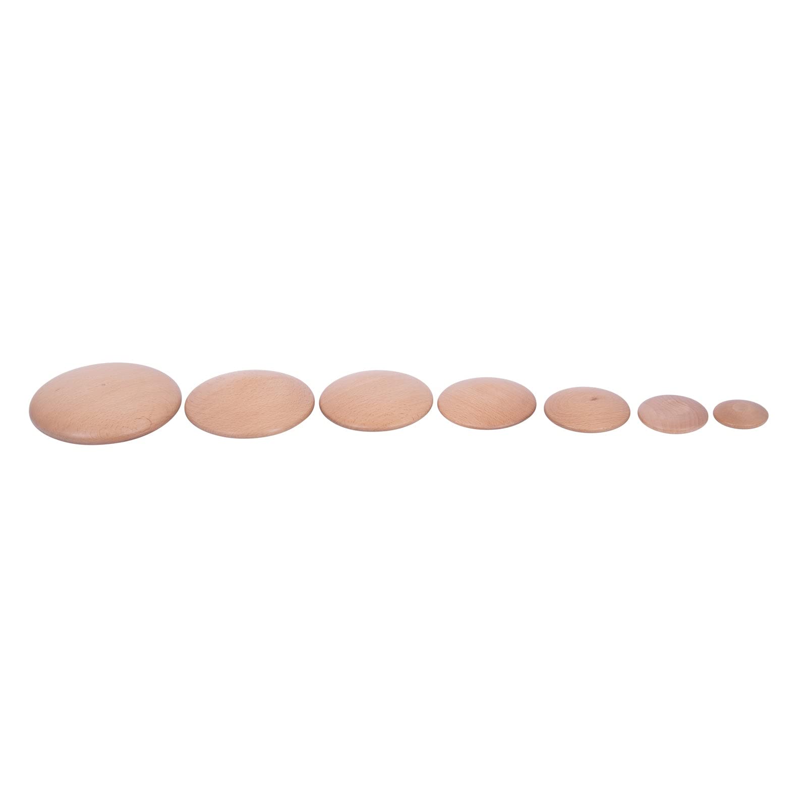 TickiT Natural Buttons - Set of 7 - Wooden Stacking Stones for Babies and Toddlers Aged 0+ - Natural Toy for Early Development and Open-Ended Play