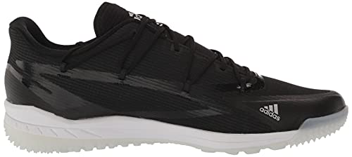 adidas Men's Adizero Afterburner 8 Turf Baseball Shoe, Black/Silver Metallic/White, 11.5