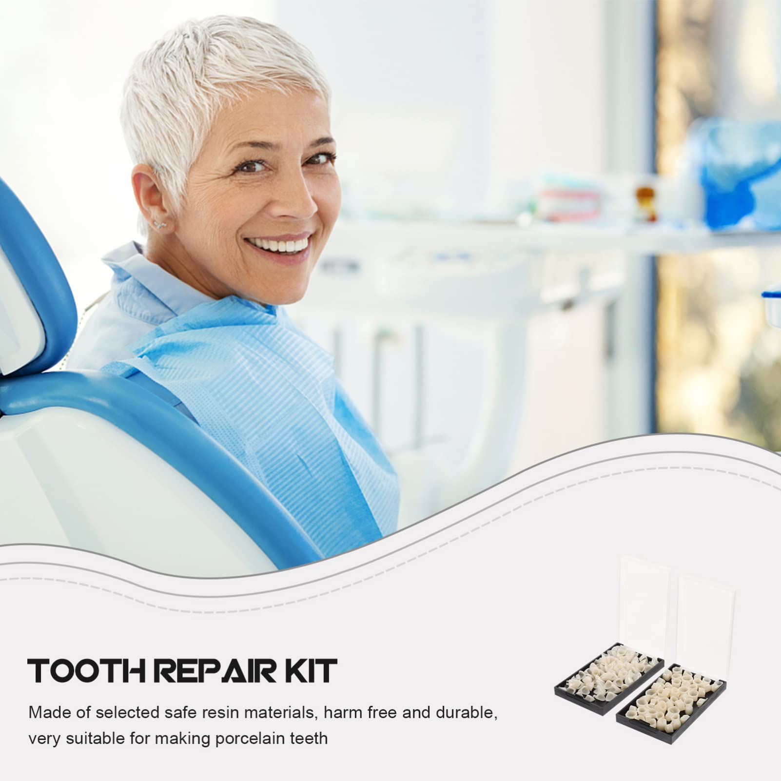 2boxes Dental Slices Sticker Veneer Tooth Accessory Supplies Broken Replacements for Anterior The Kits and Fixing Materials Material Oral Temporary Reing Replacement Missing Kit