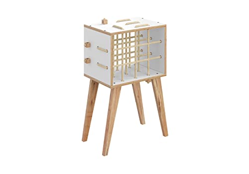 Be Home Furniture │ CORDEL Wine Rack and Display Stand Wine │ Storage Cabinet, Home Décor for Living Room & Kitchen │Wood & White -18.90" W