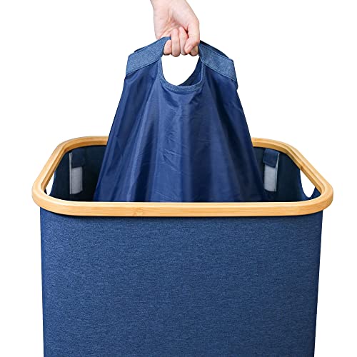 72L Laundry Hamper with Lid - Large Collapsible Laundry Basket with Wheels, Rolling Dirty Clothes Basket for Bedroom, Laundry Room, Closet, Bathroom, College