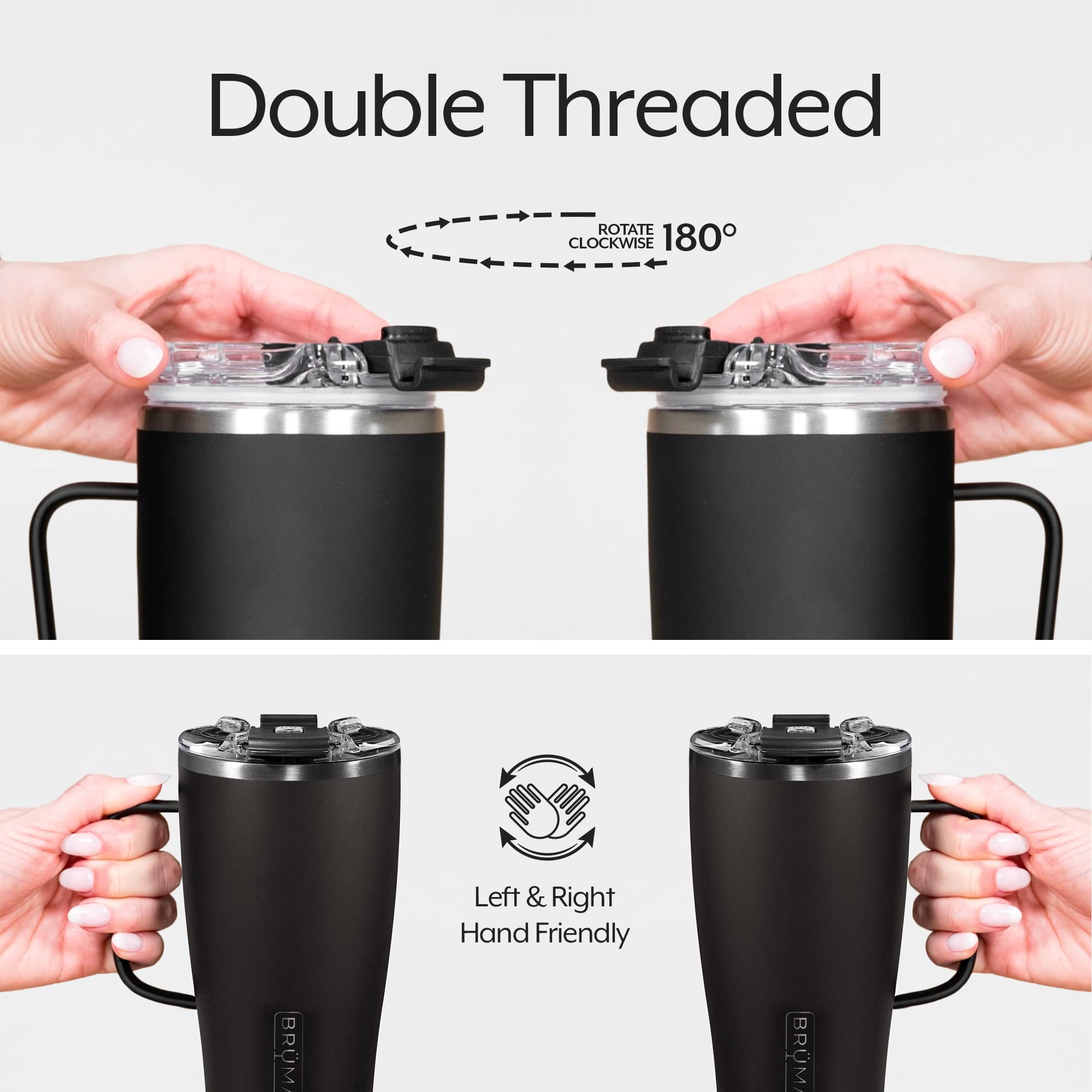 BrüMate Toddy 22oz 100% Leak Proof Insulated Coffee Mug with Handle & Lid - Stainless Steel Coffee Travel Mug - Double Walled Coffee Cup (Glitter Rose Gold)