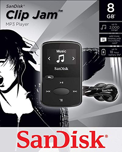 Sandisk 8GB Clip Jam MP3 Player (Black) (Renewed)
