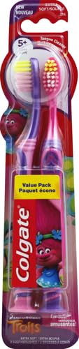 Colgate Kids Toothbrush, Trolls, Extra Soft (2 Count)