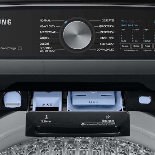 Samsung 5.5 Cu. Ft. Smart Top Load Washer with Super Speed Wash in Brushed Black