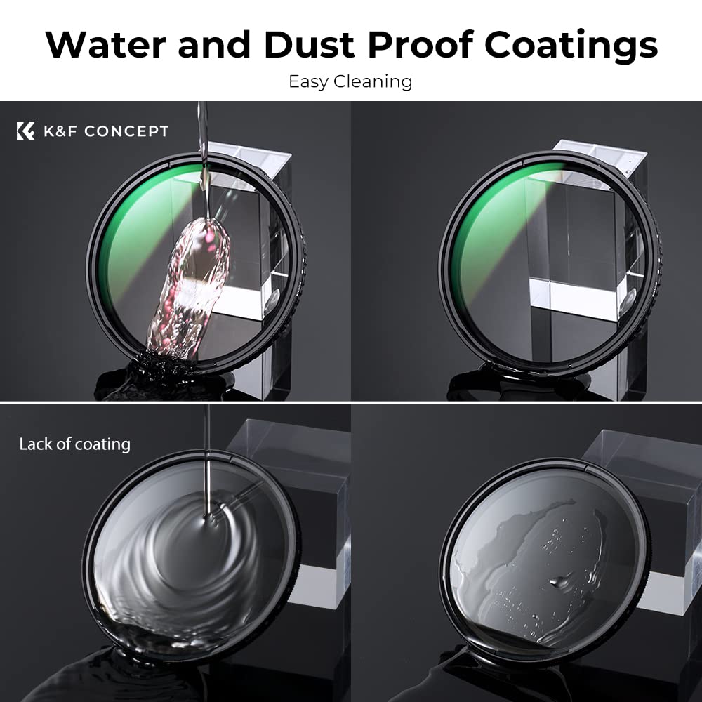 K&F Concept 72mm Variable ND Filter ND2-ND32 Camera Lens Filter (1-5 Stops) No X Cross HD Neutral Density Filter with 28 Multi-Layer Coatings Waterproof (Nano-X Series)
