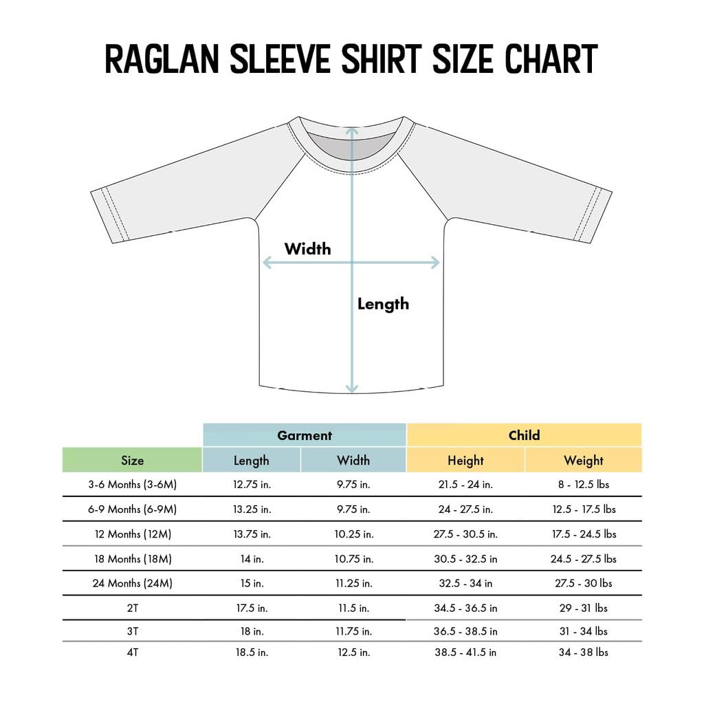 College Baby NCAA Infant and Toddler Baseball Shirt Raglan 3/4 Length Sleeve
