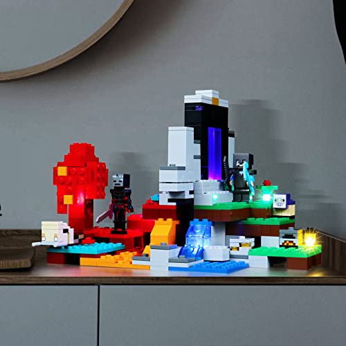 BrickBling Light Kit for Lego Minecraft The Ruined Portal 21172 Building Kit, LED Lighting for Lego Minecraft Set (No Model, Only Lights)