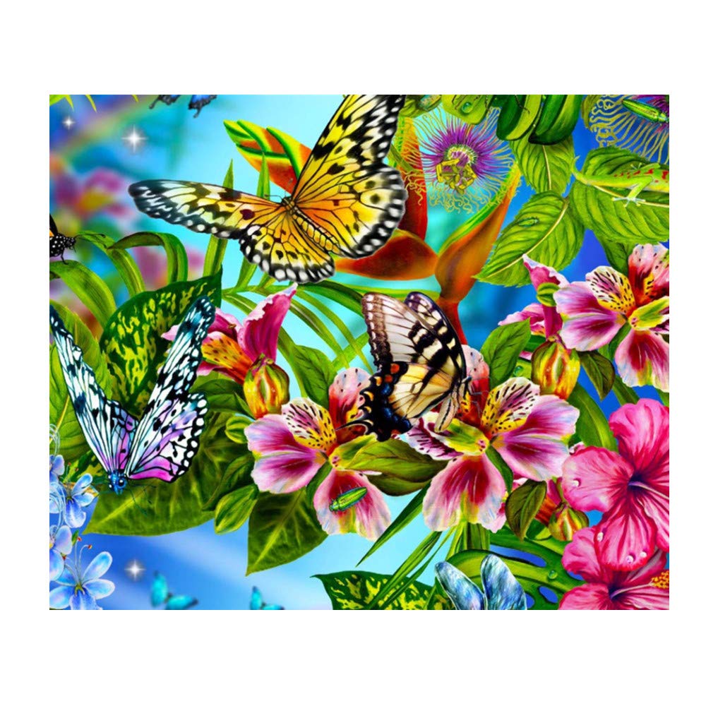DIY 5D Diamond Painting Full Dril, Xizhendai 5D Full Embroidery Paintings Rhinestone Pasted DIY Diamond Painting Cross Stitch Home Wall Decor (Flower, 30x40cm)