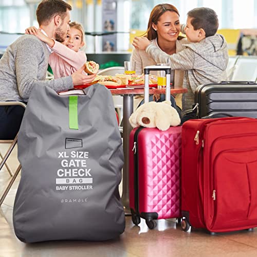 Bramble - 47" Inch Extra Large Gate Check Stroller Bag for Airplane Waterproof | Padded Adjustable Strap | Backpack Stroller Storage Bag, Double Stroller Travel Bag for Single & Double Stroller
