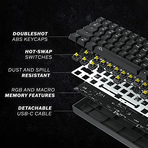 ASCENY GK61 - Hot-Swappable 60% Mechanical Keyboard with Extra Colorful Keycaps, RGB Lights, Spill Proof, Optical Switches (Gateron Blue)