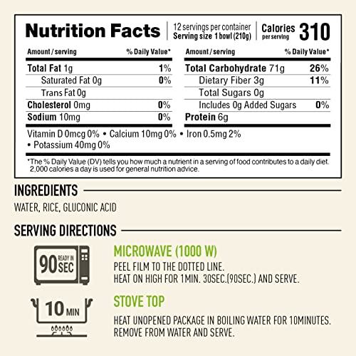 Annie Chun's - Cooked White Sticky Rice: Instant, Microwaveable, Gluten Free, Vegan, Low Fat and Delicious, 7.4 Oz (Pack of 6)