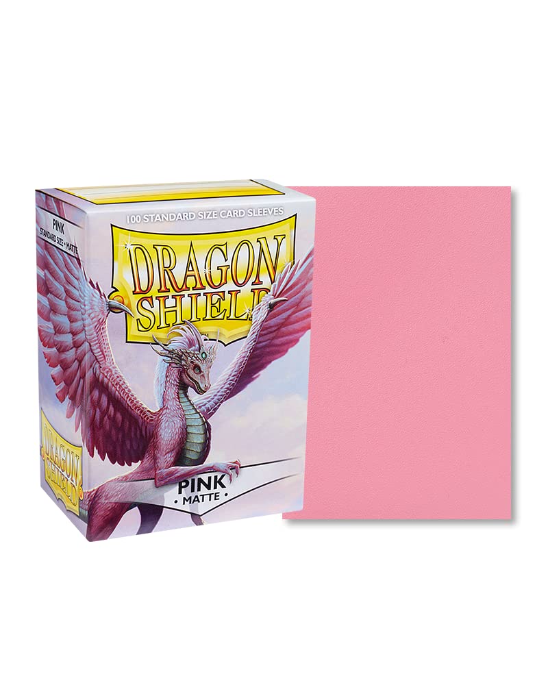 Dragon Shield 100 Count Standard Size Matte Deck Protector Sleeves (Matte Pink)