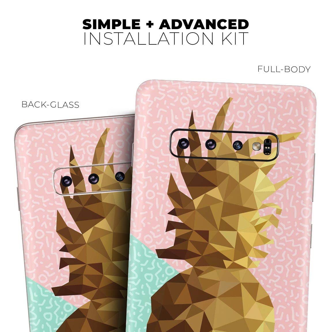 DesignSkinz Geometric Summer Pineapple v1 Protective Vinyl Decal Wrap Skin Cover Compatible with The Samsung Galaxy S20 (Screen Trim & Back Glass Skin)