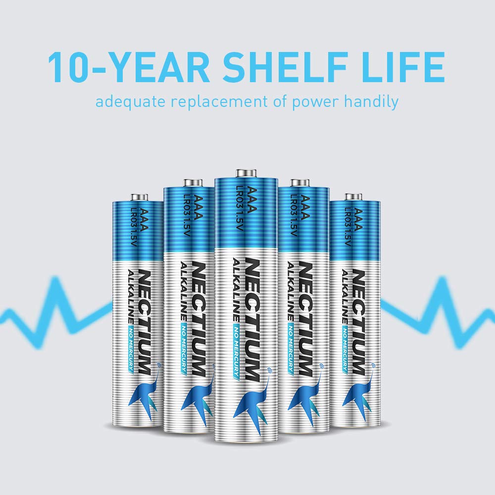 NECTIUM Superior Performance AAA Batteries 8 Count Alkaline Pure-Gold-Bottom IoT Batteries Ultra Power Long Lasting for IoT Devices Smart Lock