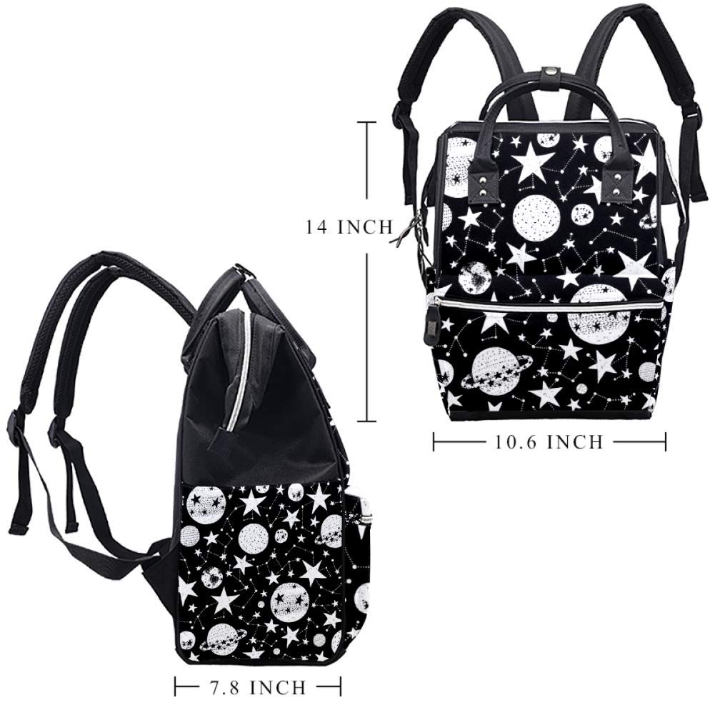 Planets and Stars Space Astronomy Theme Diaper Tote Bags Mummy Backpack Nappy Bag Nursing Bag for Baby Care