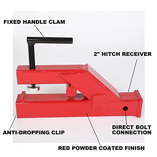 ECOTRIC Clamp On Trailer Hitch 2" Ball Mount Receiver Adapter Deere Bobcat Tractor Bucket