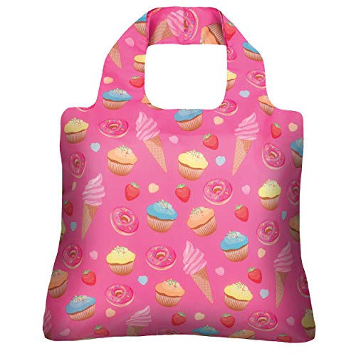 Envirosax Reusable Grocery Bags- Set of 3 Cute Retro-Designs, Foldable Quality Shopping Tote Bag, Eco-Friendly Polyester Washable For Travel, Shopping Multi use