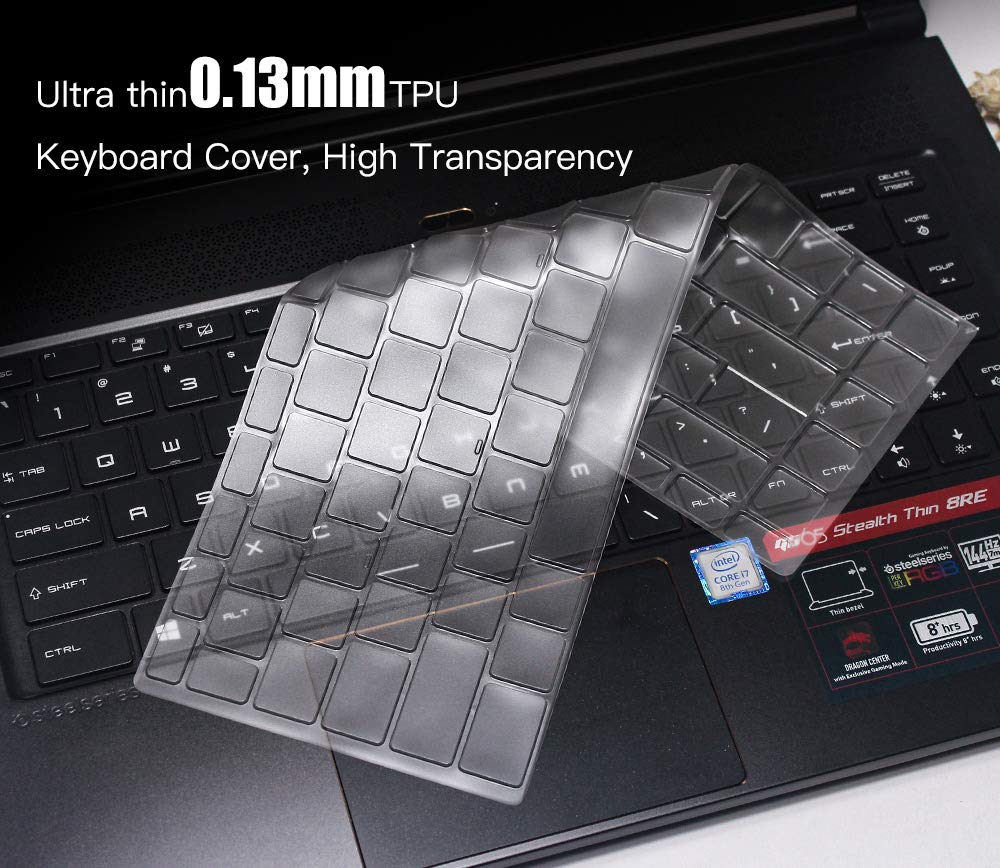 imComor for MSI GS65 GF63 PS63 Keyboard Cover Soft Ultra Thin Clear Skin for MSI GS65 GF63 Stealth Thin 15.6", MSI PS63 P65 WP65 WS65 15.6 Inch/MSI PS42 14 Inch Gaming Laptop Keyboard Protector Skin