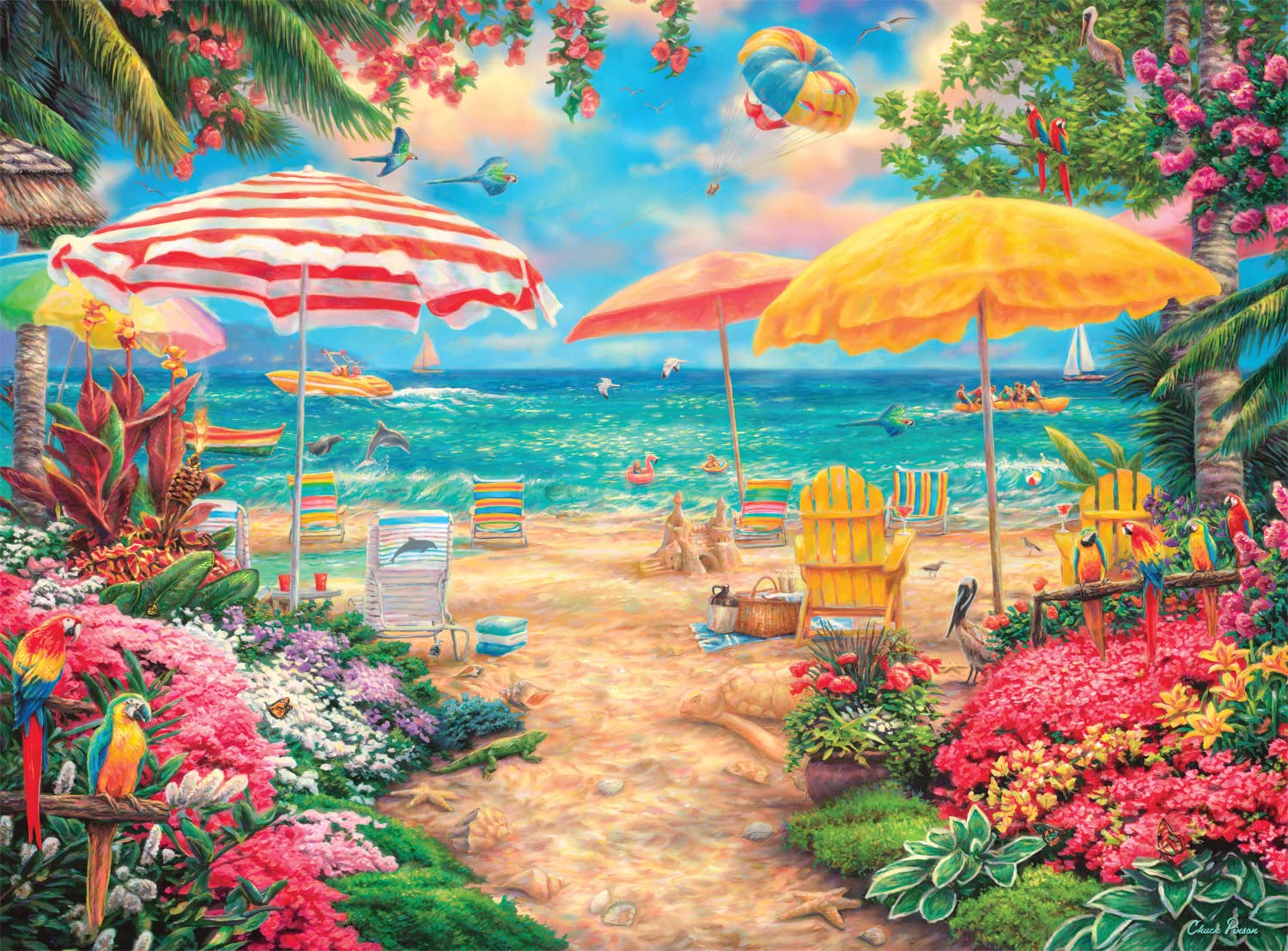 Buffalo Games - Chuck Pinson - Perfect Day at The Beach - 1000 Piece Jigsaw Puzzle