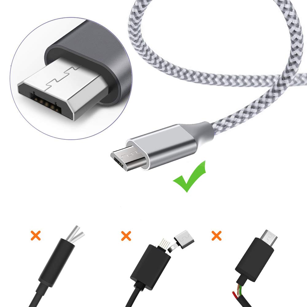 Hoblaze Micro USB Cable 10FT, Android Charger Cord 3Pack Long Nylon Braided Sync and High Speed Charging Cord Compatible with Samsung Galaxy S7 Edge S6, Android & Windows Smartphones and More