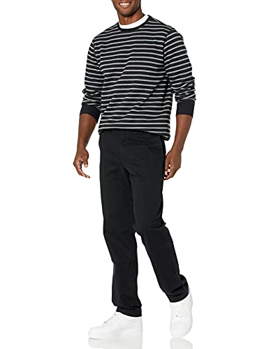 Amazon Essentials Men's Straight-Fit Casual Stretch Khaki Pant, Black, 34W x 32L