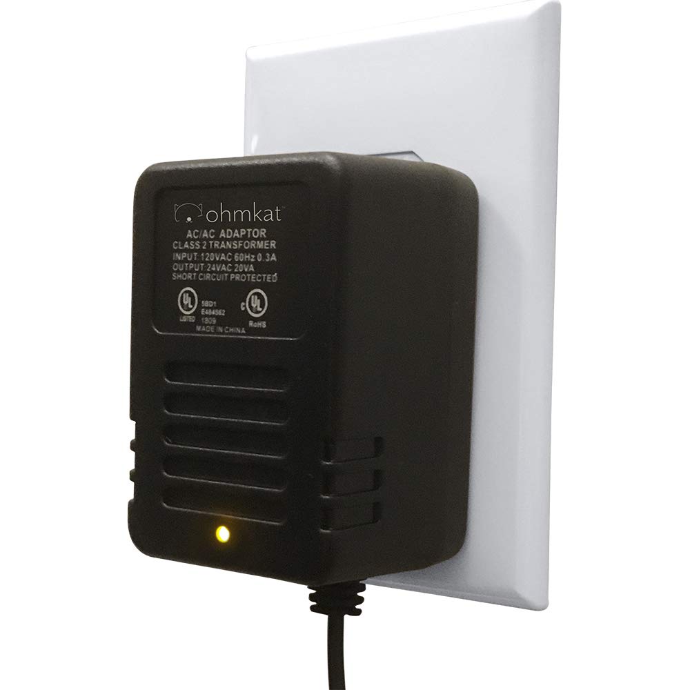 OhmKat Professional Grade Short Protected 24 Volt Power Supply - Compatible with Nest, Ecobee, Honeywell, Smart WiFi Thermostats and Smart Sprinkler Controllers