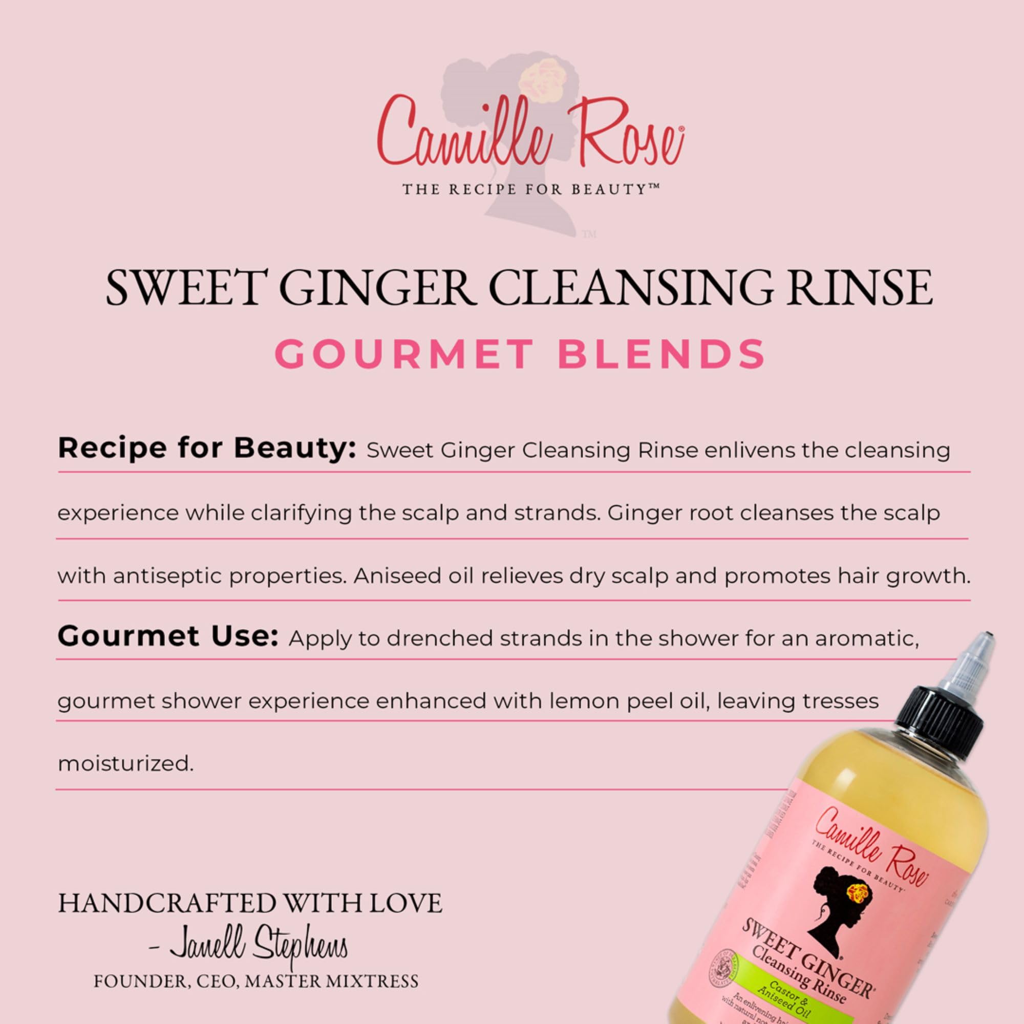 Camille Rose Sweet Ginger Rinse, Hair and Scalp Cleanser with Ginger Root and Aniseed Oil, to Clarify and Moisturize, for all Hair Types, 12 oz
