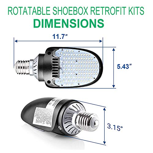OSTEK LED Shoebox Area Corn Light Bulb 54W LED Retrofit Kits 5000K E39 Rotatable Mogul 7560LM LED Commercial Lighting - Post Street Light Security Lights Parking Light LED Paddle Bulb, UL DLC