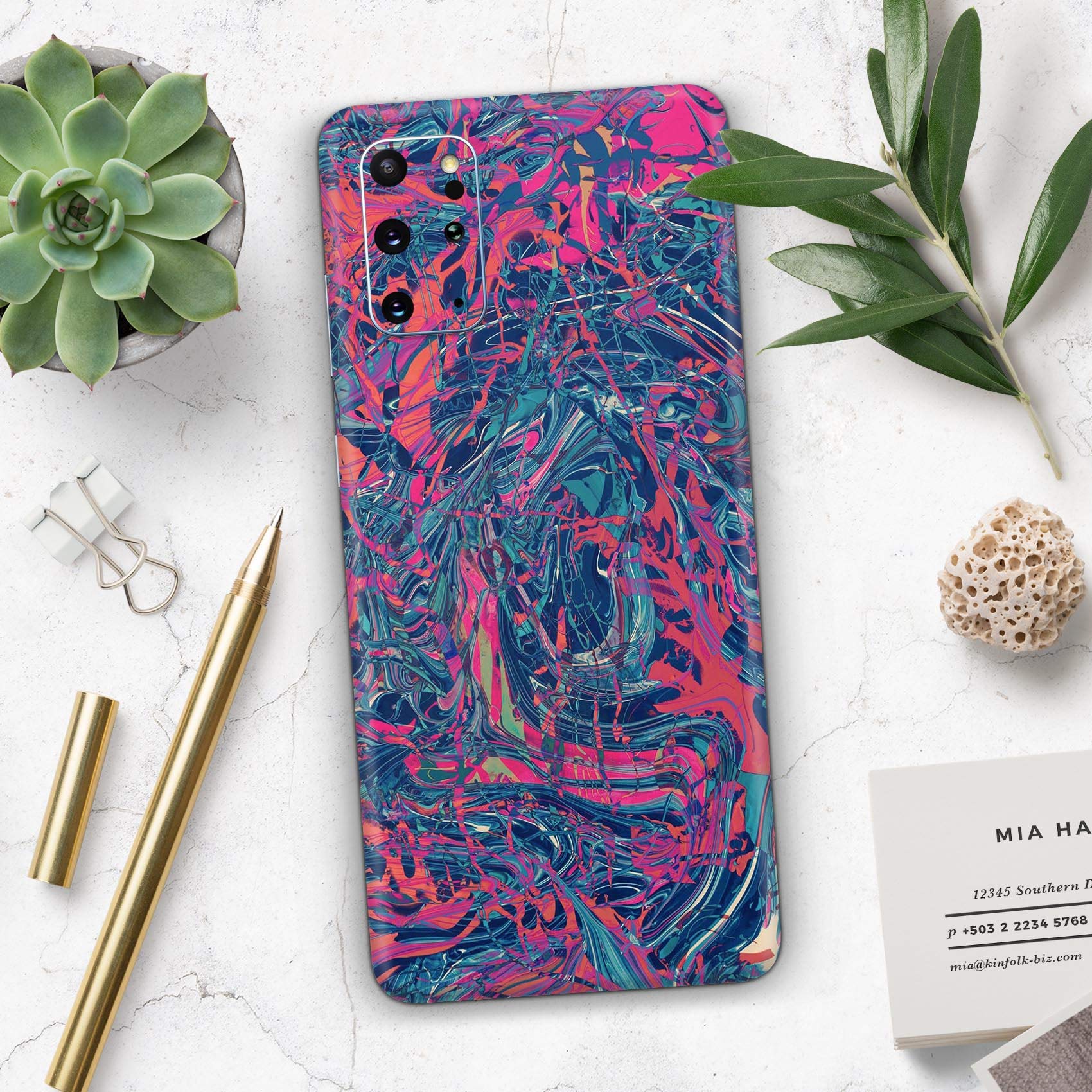 DesignSkinz Liquid Abstract Paint Remix V25 Protective Vinyl Decal Wrap Skin Cover Compatible with The Samsung Galaxy S20 (Screen Trim & Back Glass Skin)