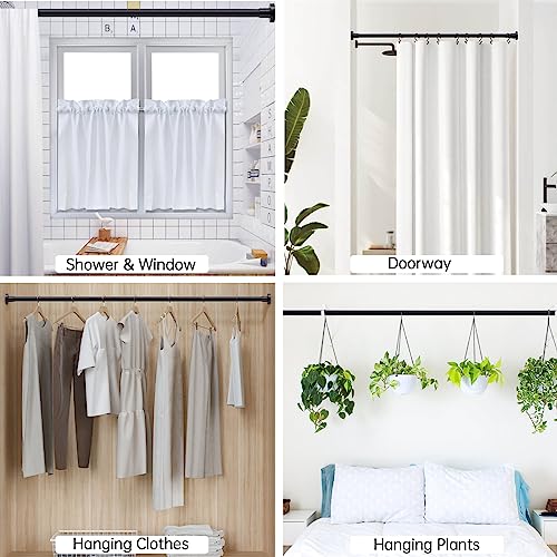 BRIOFOX Shower Curtain Rod Adjustable 75-89 Inch, Spring Tension Shower Rod No Drilling Non Slip, Matte Black