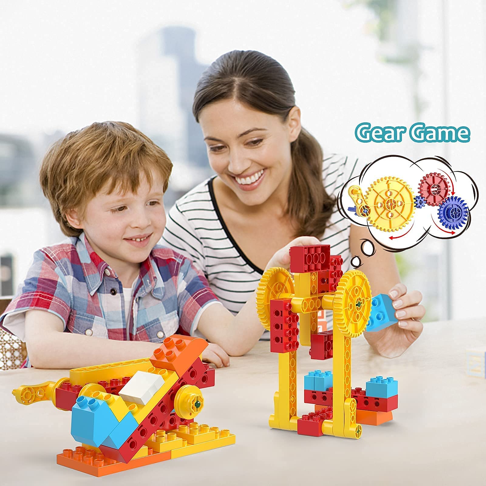 burgkidz Construction Building Toy Set: Science Learning Blocks Toys, Build Tools Vehicles Machines & Models; STEM Educational Kit for Boys & Girls 3 4 5 6 + Year Old