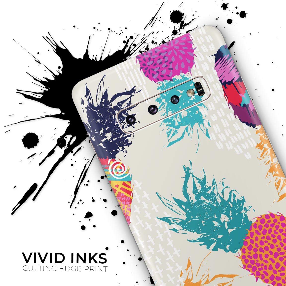 DesignSkinz Retro Summer Pineapple v2 Protective Vinyl Decal Wrap Skin Cover Compatible with The Samsung Galaxy S20 (Screen Trim & Back Glass Skin)