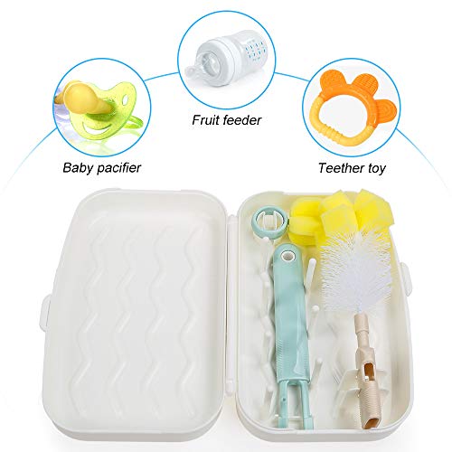 Baby Bottle Drying Rack for Travel, GearRoot Dryer Holder for Bottles, Teats, Cups, Pump Part, Portable Drying Rack for Working Mom, Visit Families, Friends or Camping with Baby