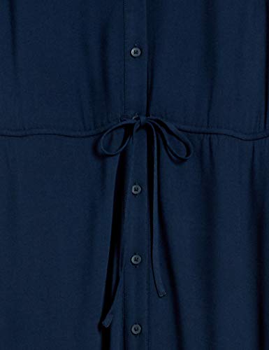 Amazon Essentials Women's Relaxed Fit Half-Sleeve Waisted Midi A-Line Dress, Navy, XX-Large