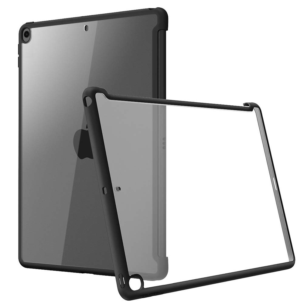 i-Blason Case for iPad 9th/8th/7th Generation, iPad 10.2 (20212020/2019), Compatible with Official Smart Cover and Smart Keyboard, Clear Slim Hybrid Case Cover for iPad 10.2 (Black)