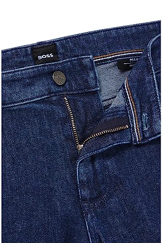 BOSS Men's Maine Regular Fit Stretch Denim Jeans, Bright Blue