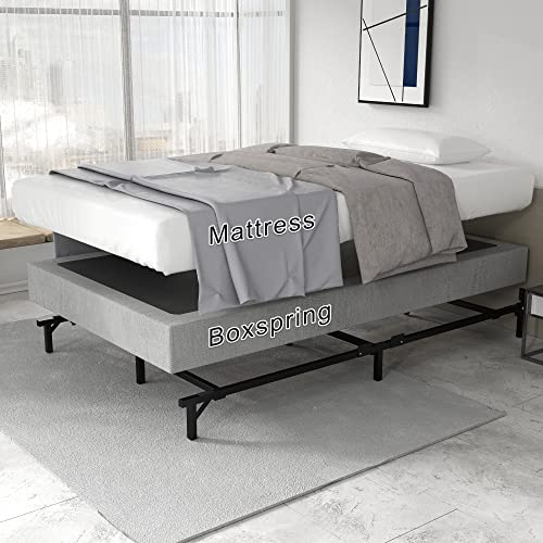 ctbsme Full Size Bed Frame, Sturdy Metal Bed Frame,9-Legs Base for Box Spring and Mattress, Easy Assembly Tool-Free, Black(53.5 * 74.5 * 7)