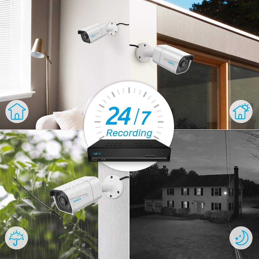 REOLINK 4K Security Camera Outdoor System, Surveillance IP PoE Camera with Human/Vehicle Detection, 100Ft 8MP IR Night Vision, Work with Smart Home, Up to 256GB microSD Card, RLC-810A-Renewed
