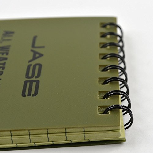 CUGBO 10 Pack Waterproof Notebook, All-Weather Pocket Sized Tactical Notepad, Top Spiral Memo Grid Paper Notepad for Outdoor Activities Recording(Army Green,3.2"x5.5")