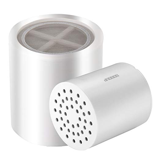 GOGOUP Universal Replacement Shower Filter Cartridge for Hard Water, 15-Stage Filter Cartridge-Reduces Chemicals Chlorine Transform Itching Eczema & Acne into Glowing Hair Nails & Skin Fast 2 Pcs