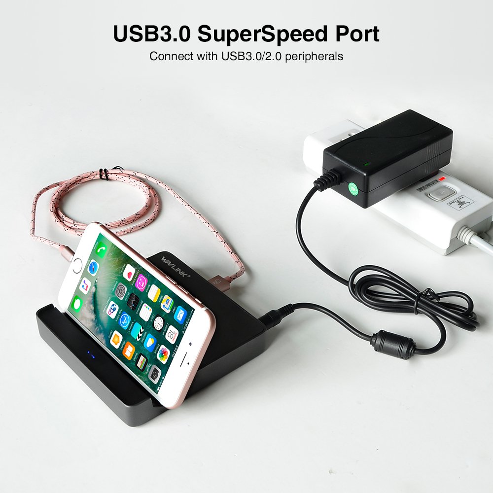 Wavlink Docking Station Compatible with Steam Deck USB 3.1 Gen 2 Type C Display Universal Hub with Power Delivery 4K HDMI Stand Charger for Phone Pad Tablet with 36W Power Adapter