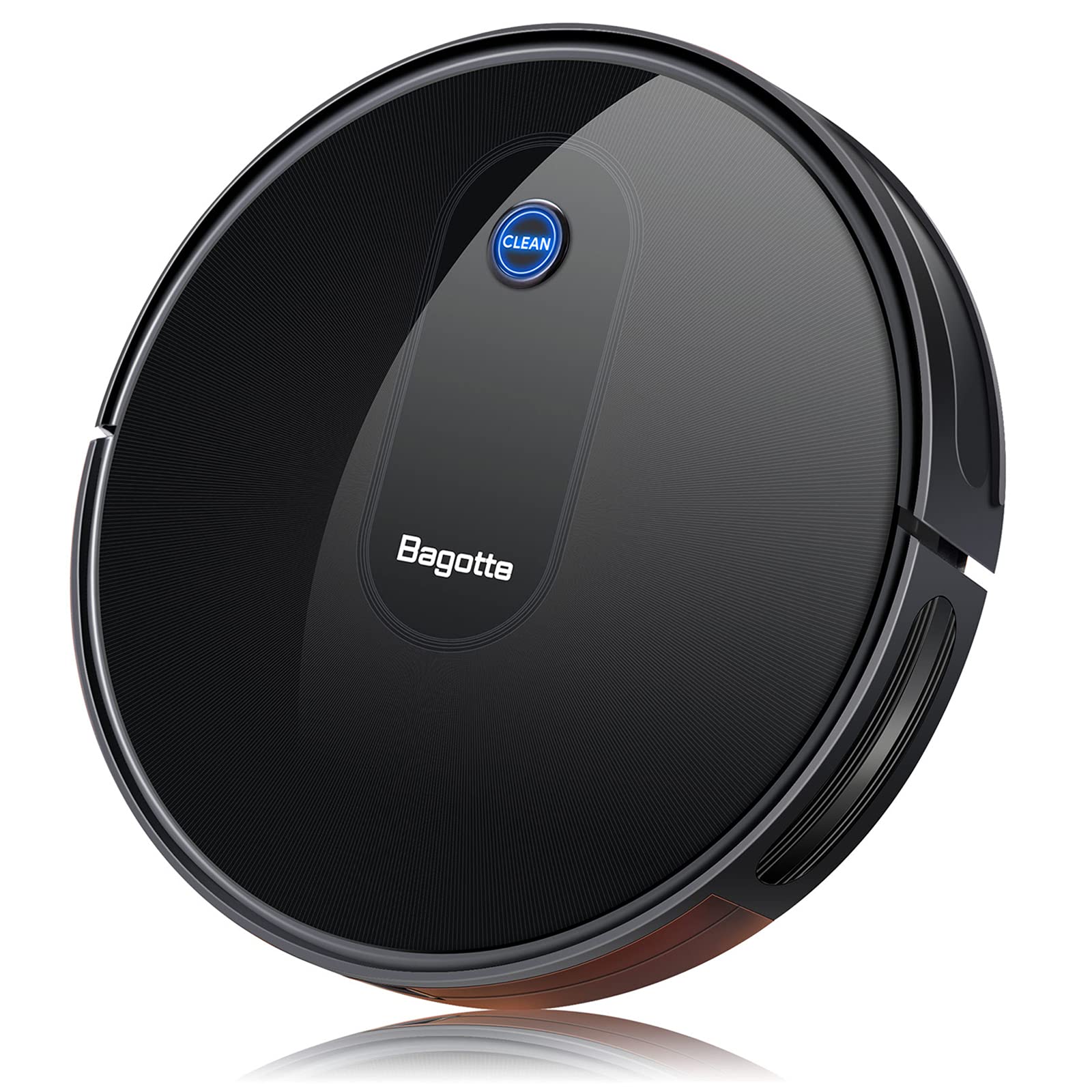 Bagotte BG600 Robot Vacuum Cleaner, Super-Thin & Quiet, High Suction, Smart Self-Charging Robotic Vacuum Cleaners Automatic Sweeper for Pet Hairs, Hard Floor, Medium Carpet