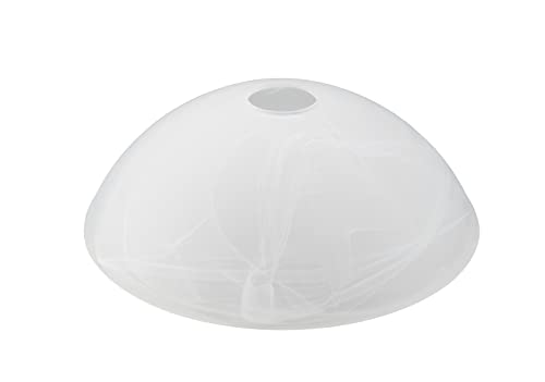 Aspen Creative 23514-11, Alabaster Replacement Glass Shade for Medium Base Socket Torchiere Lamp, Swag Lamp, Pendant and Island Fixture. 9-7/8" Diameter x 3-1/2" High.