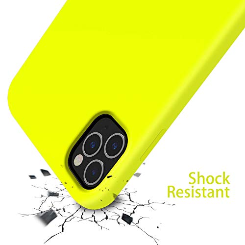 OTOFLY iPhone 11 Pro Case,Ultra Slim Fit iPhone Case Liquid Silicone Gel Cover with Full Body Protection Anti-Scratch Shockproof Case Compatible with iPhone 11 Pro (Fluorescent Yellow)