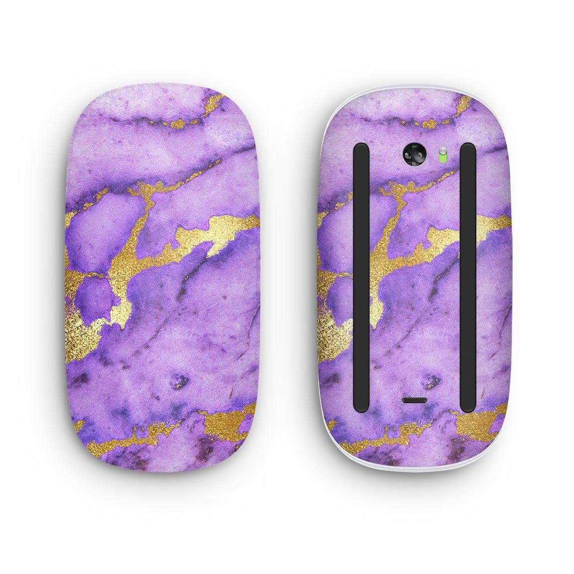 Design Skinz Purple Marble & Digital Gold Foil V1 Vinyl Decal Compatible with The Apple Magic Mouse 2 (Wireless, Rechargable) with Multi-Touch Surface