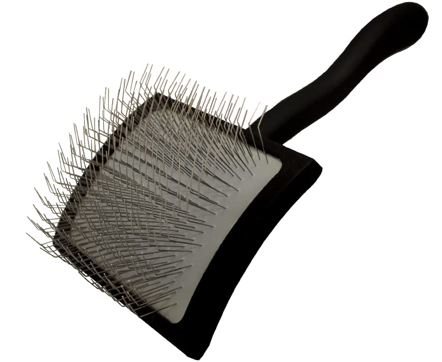Chris Christensen Big K Dog Slicker Brush for Dogs (Goldendoodles, Labradoodles, Poodles), Groom Like a Professional, Fluff Detangle Style, Saves Time Energy, Black, Large